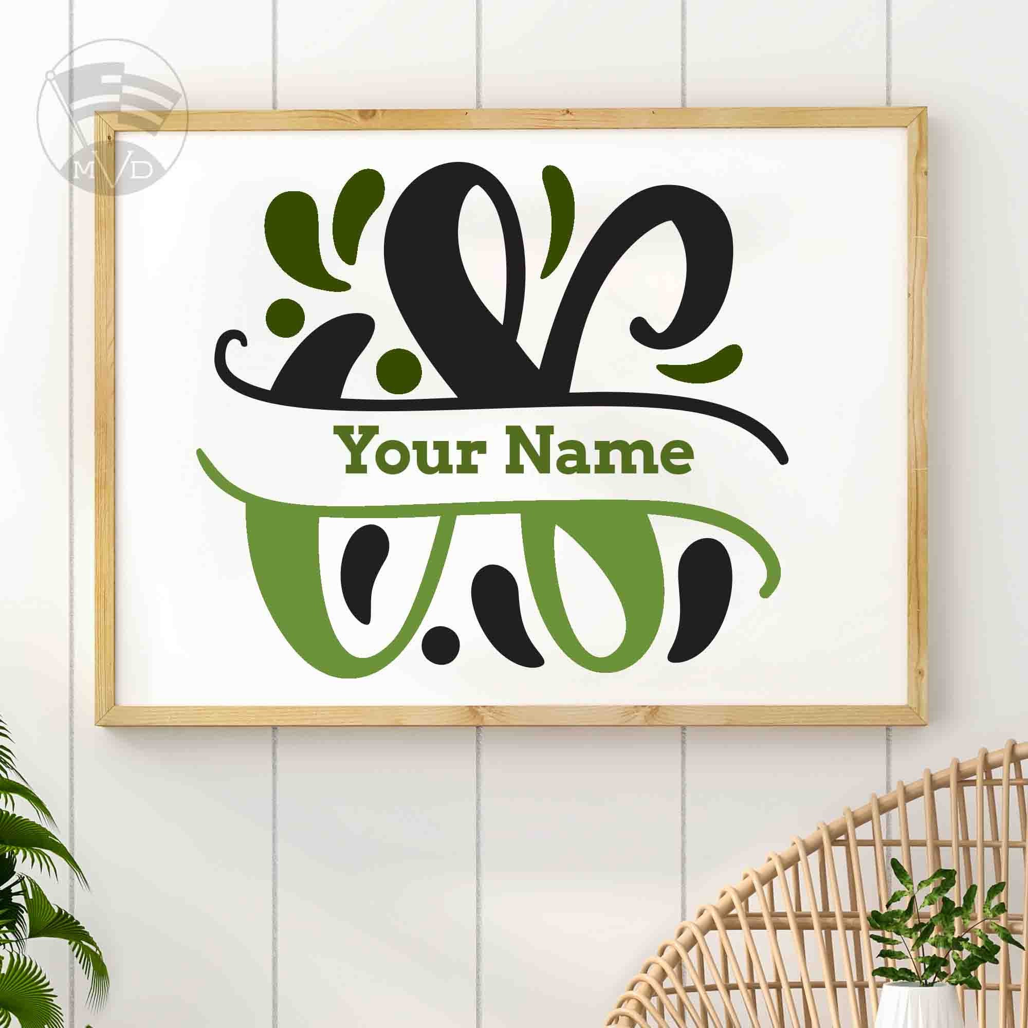 Letter N Split Monogram Svg Eps Dxf Png Bundle to Make Personal Reunion ...