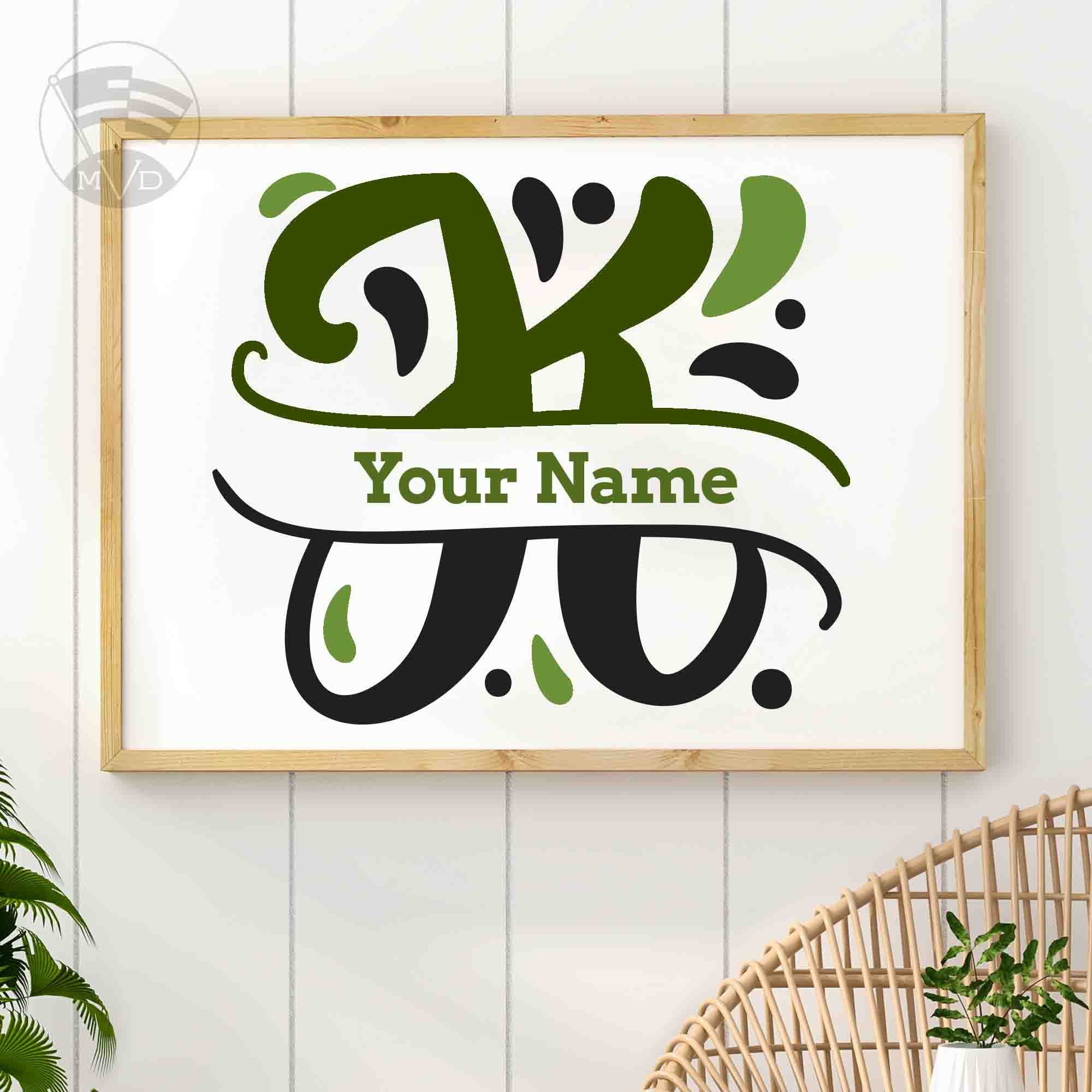 Letter K Split Monogram Svg Eps Dxf Png Bundle to Make Personal Reunion Gifts, Commercial ...
