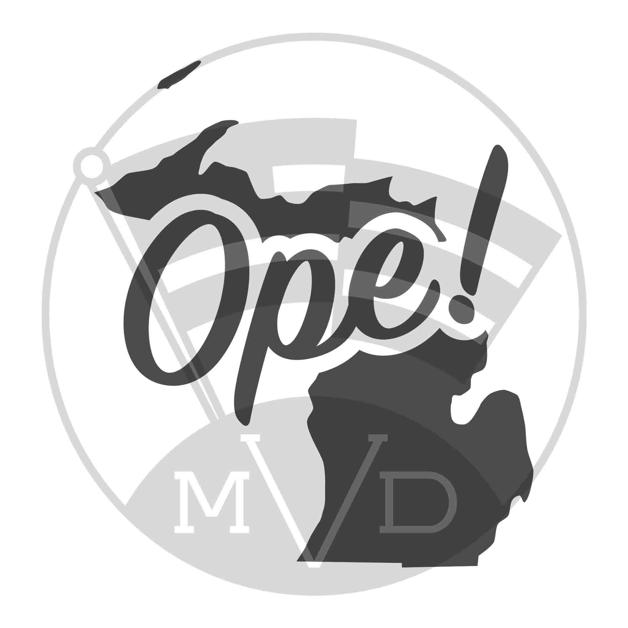 Ope Michigan Kiss-cut Vinyl Decals, Midwest State Sticker. Great Funny ...