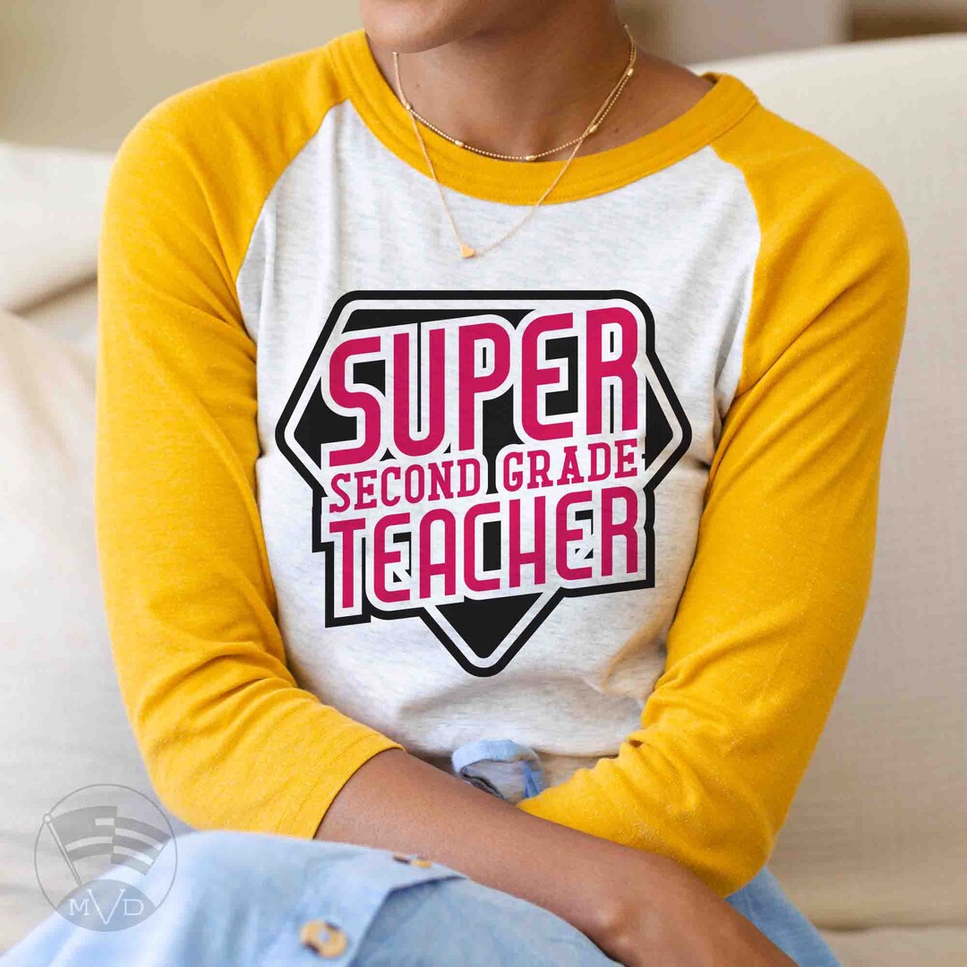 Super Second Grade Teacher Svg Eps Dxf Png Bundle for - Etsy