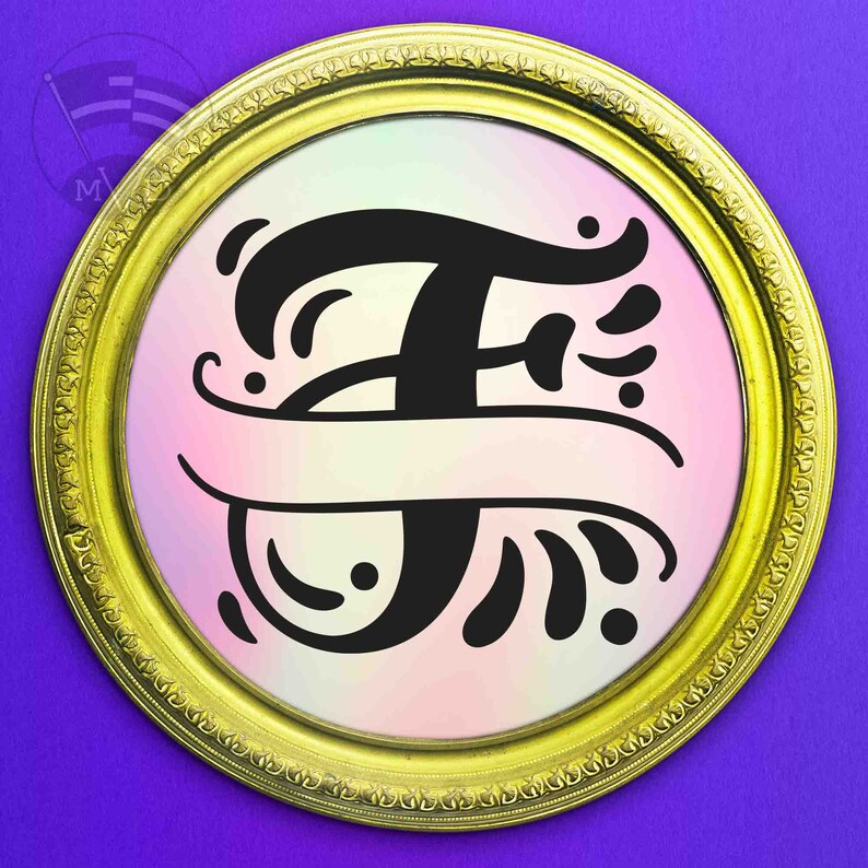 Letter F Split Monogram Svg Eps Dxf Png Bundle to Make Personal Reunion ...