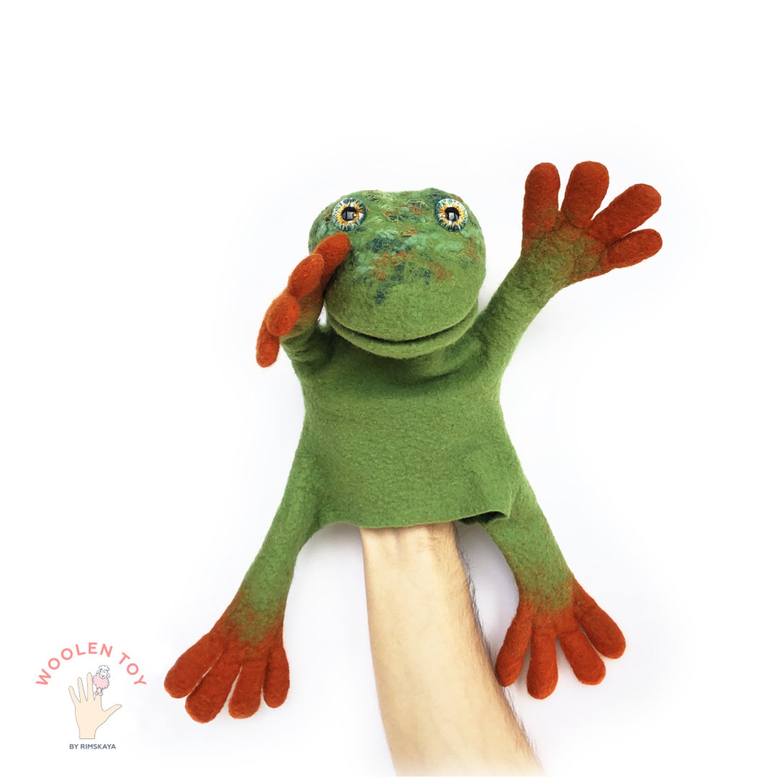Frog Moveable Mouth Hand Puppet Wet Felted Wool Toy Puppets - Etsy