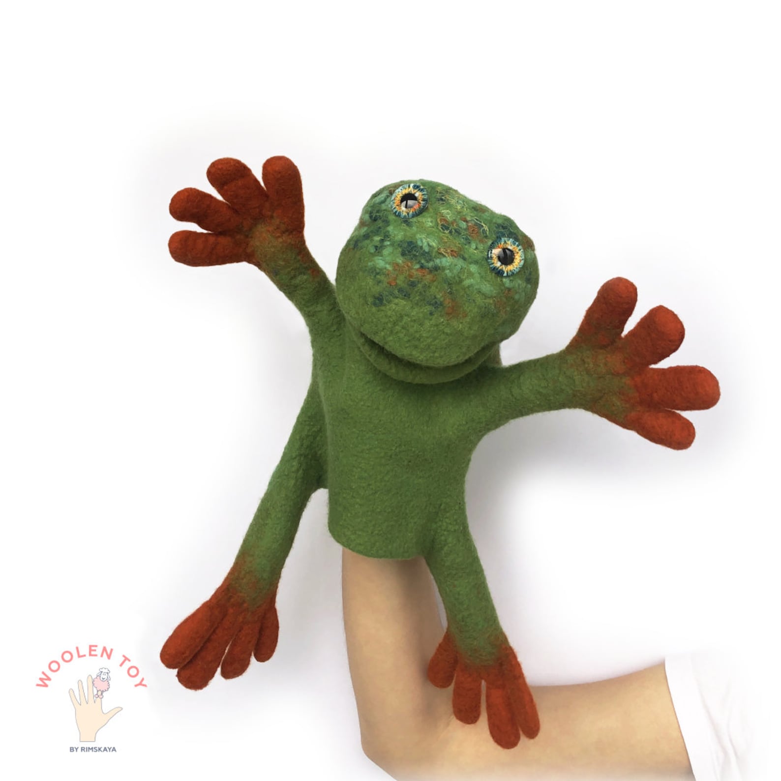 Frog Moveable Mouth Hand Puppet Wet Felted Wool Toy Puppets - Etsy