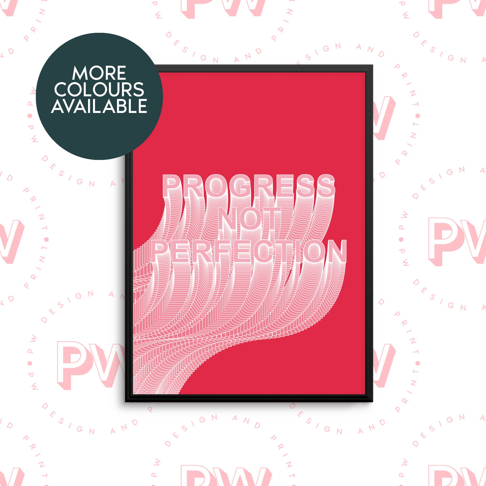 Progress Not Perfection Wall Print Inspirational Quote - Etsy UK