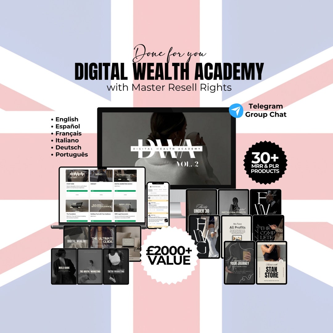 DWA English Digital Wealth Academy VOL. 2 Marketing Course With Master Resell Rights and PLR ...