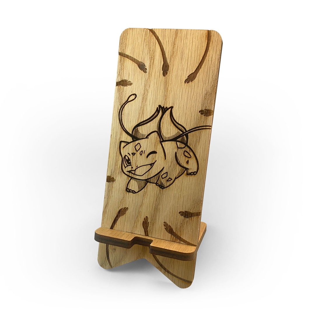 Wood Engraved Pokemon Bulbasaur Phone Stand - Etsy