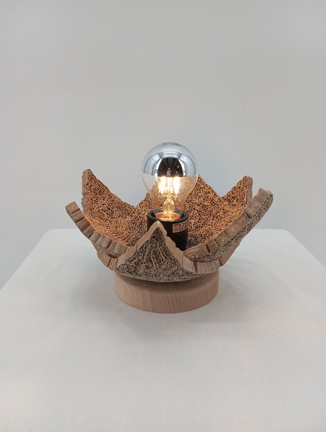 Small Original Table Lamp and Design in Cardboard, Cardboard Lace and ...