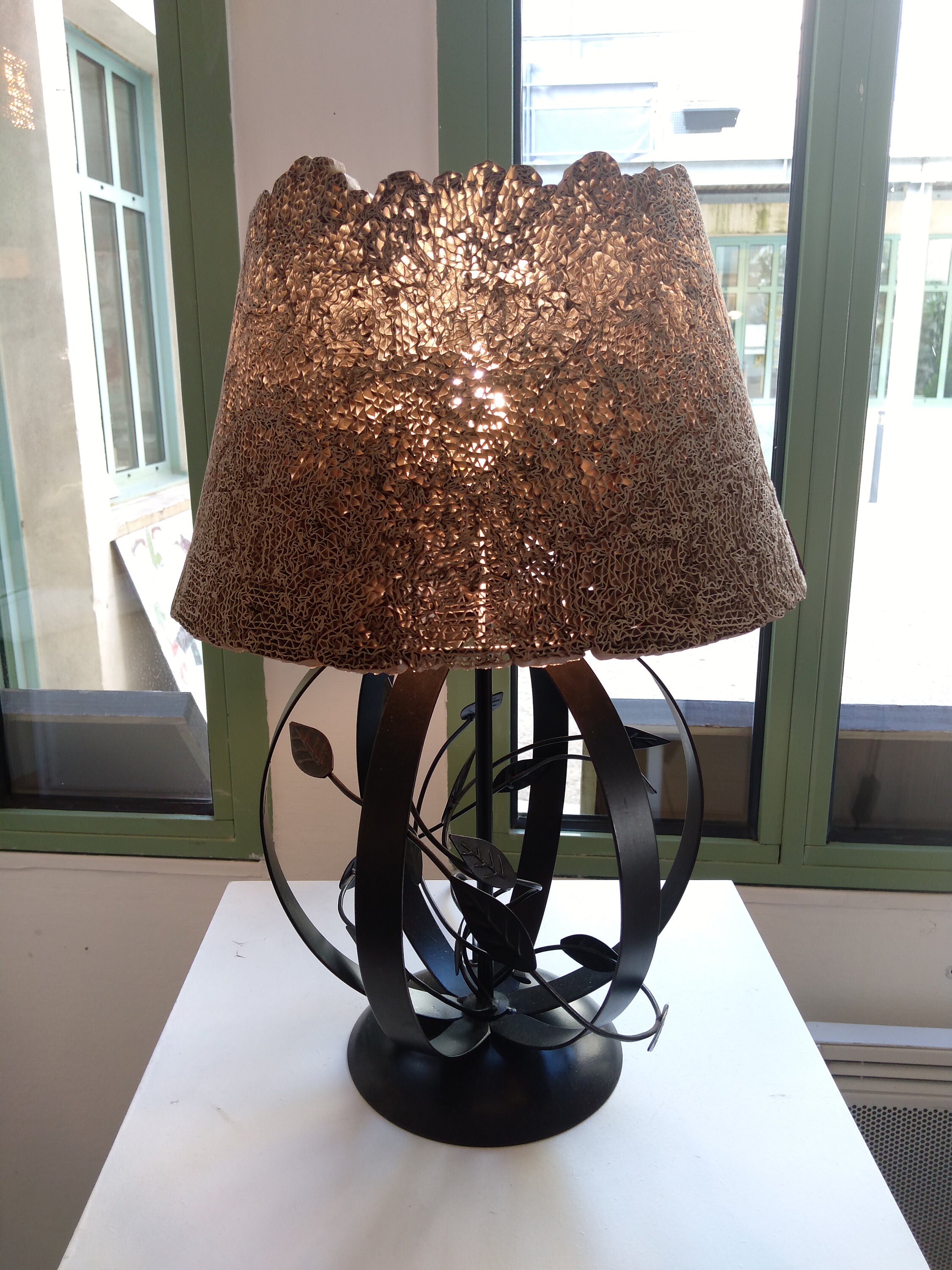 Table Lamp in Metal and Cardboard, Designer Desk Lamp, Original Table ...