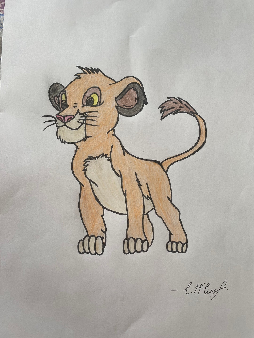 Baby Simba Drawing - Etsy