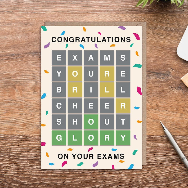Congratulations on Your Exams Wordle End of Year Exams Card - Etsy