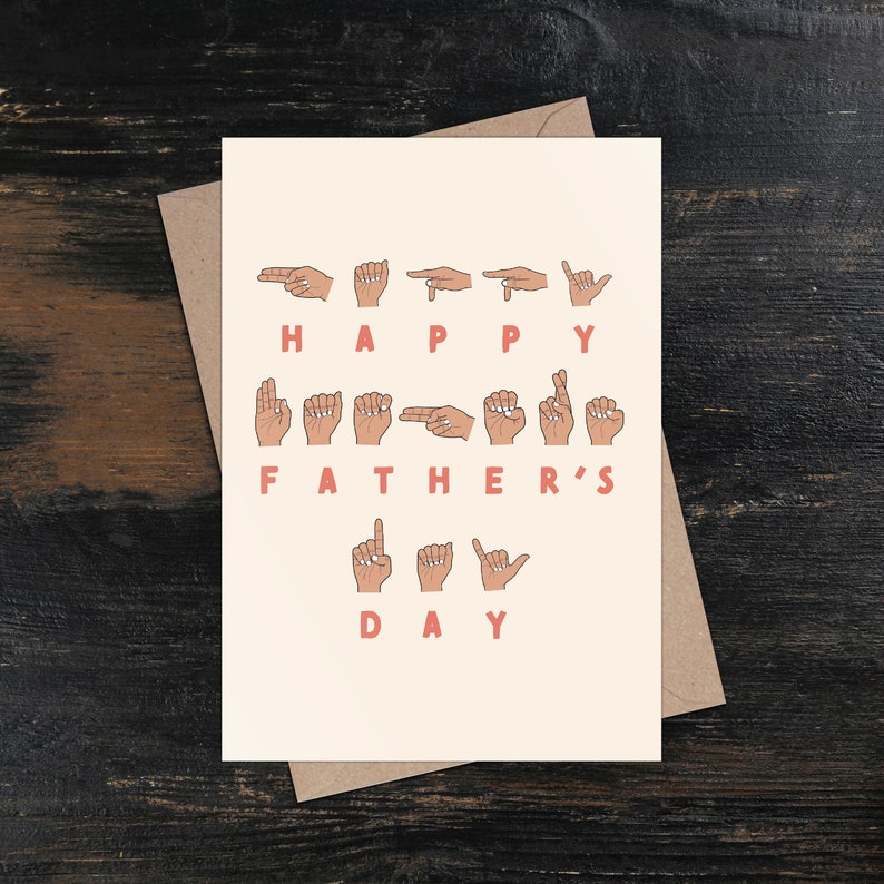 American Sign Language Father's Day Card ASL Father's Day Card for Dad ...