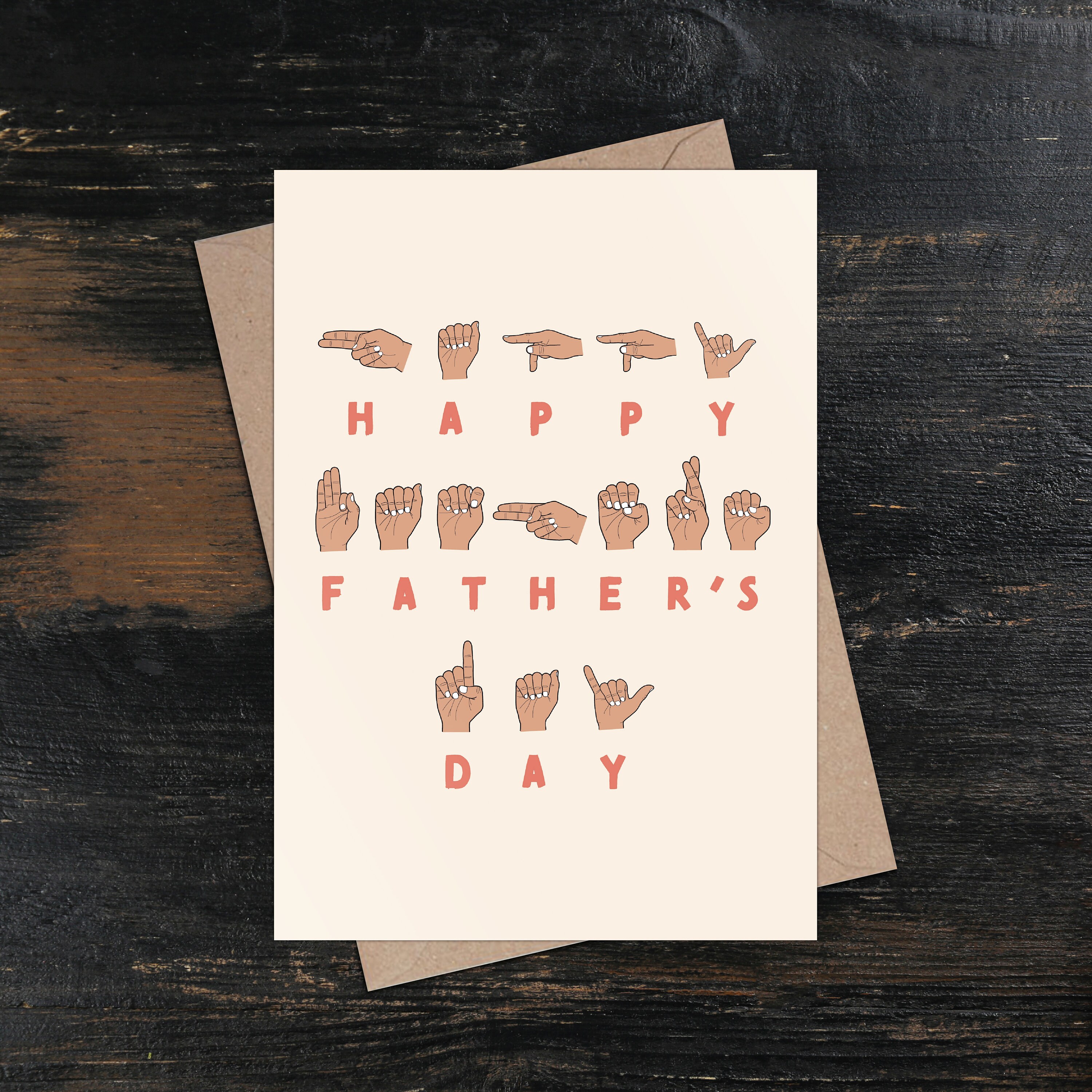 American Sign Language Father's Day Card ASL Father's Day Card for Dad ...