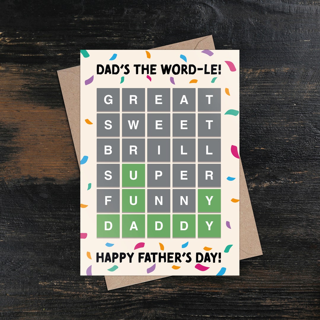 Dad's the Wordle Father's Day Card | Wordle | Funny Fathers Day | Card ...