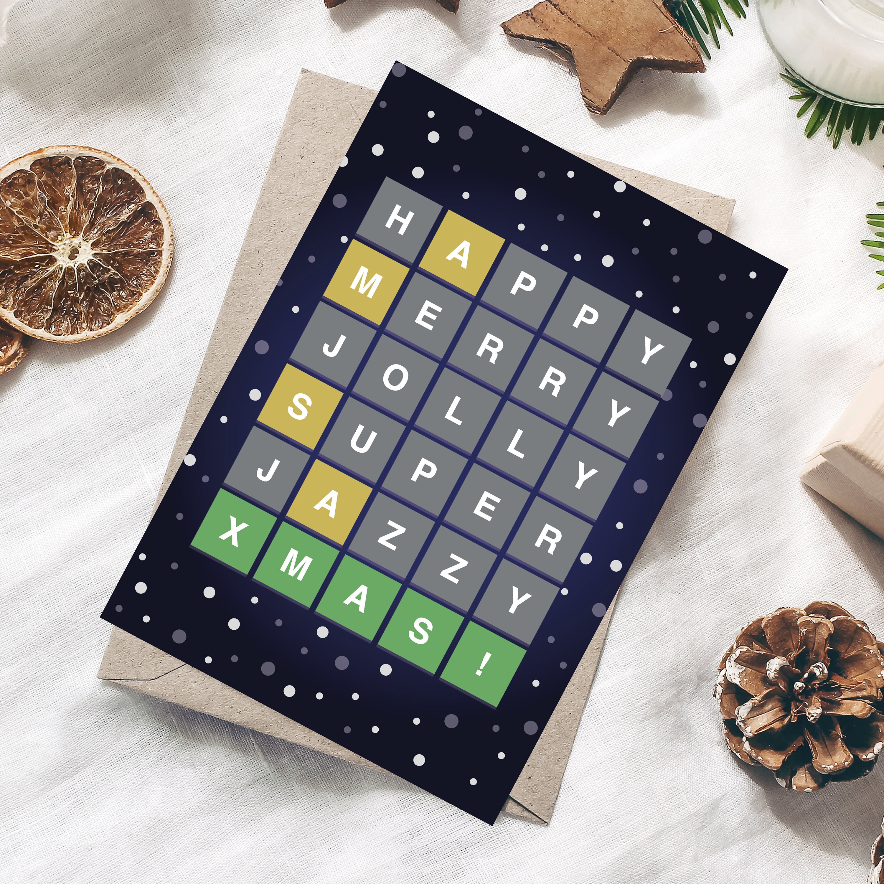 Wordle Christmas Card Funny Christmas Card Card for Her Card for Him ...