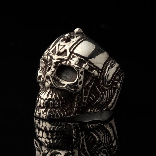 Skull Handmade Sterling Silver Men Biker Ring Silver Skull | Etsy