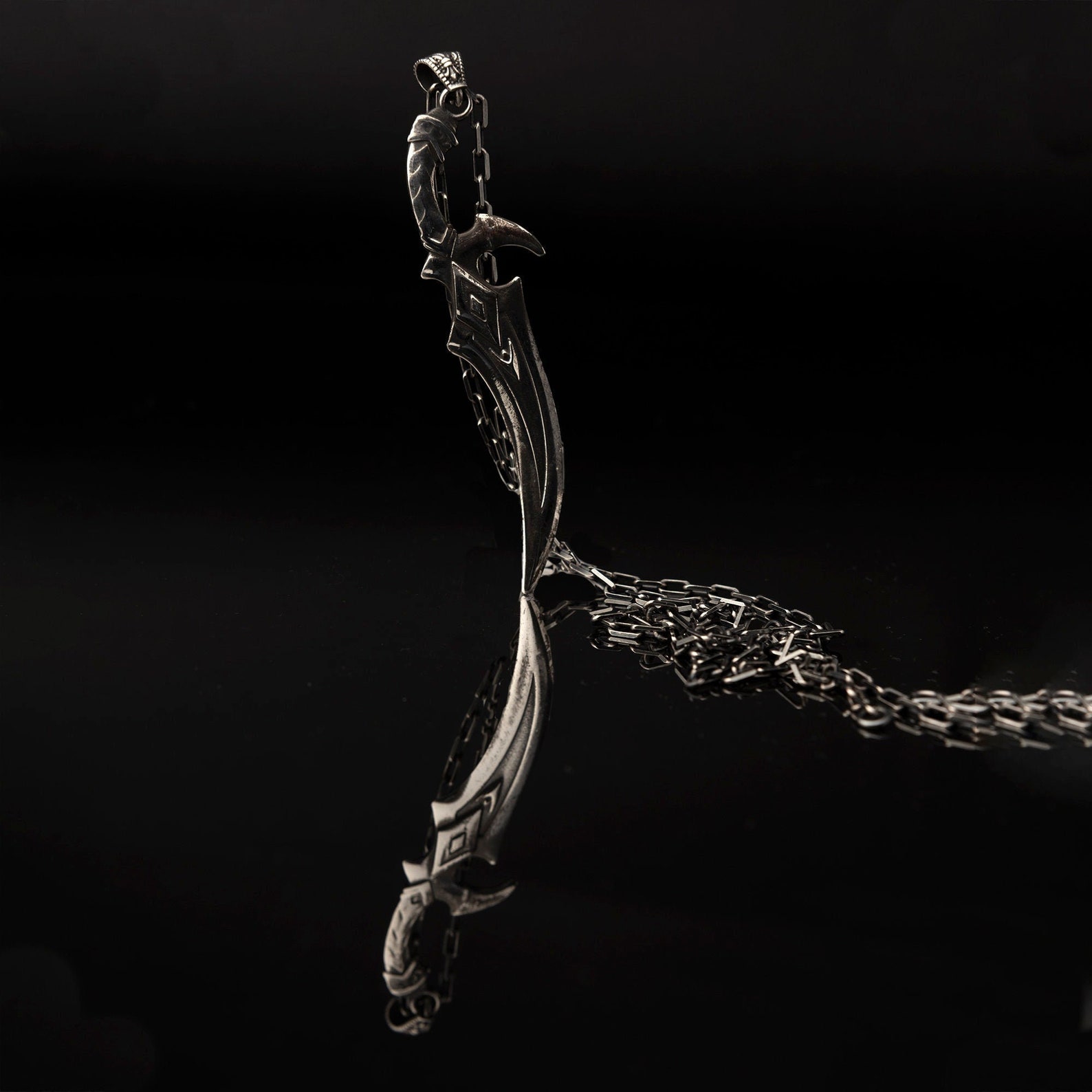 Sterling Silver Sword Necklace Men Silver Dagger Pendant - Etsy