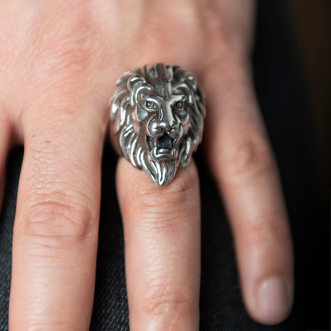 Lion Ring Silver Lion King Ring Lion Silver Ring Animal - Etsy