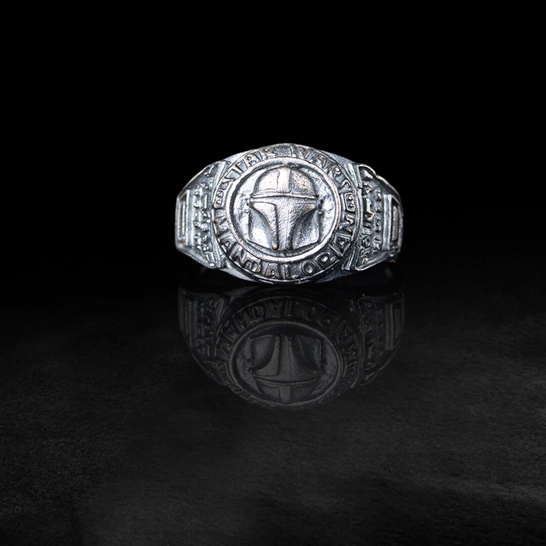 Silver Mandalorian Handmade Men Ring, Star Wars Mandalorian Mens Ring ...