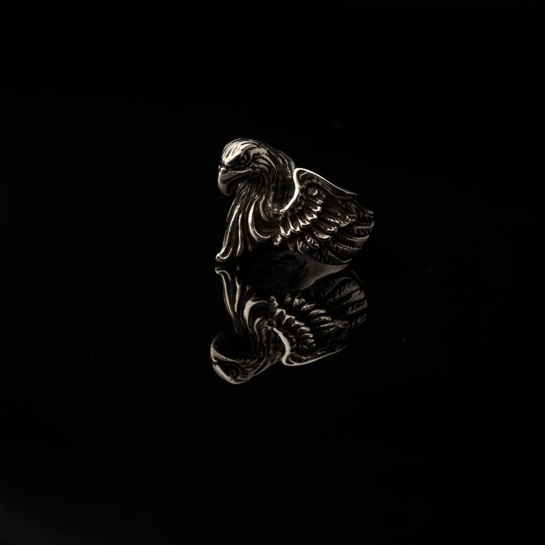 925 Silver Eagle Boho Men Ring Mens Solid Silver Eagle Ring - Etsy