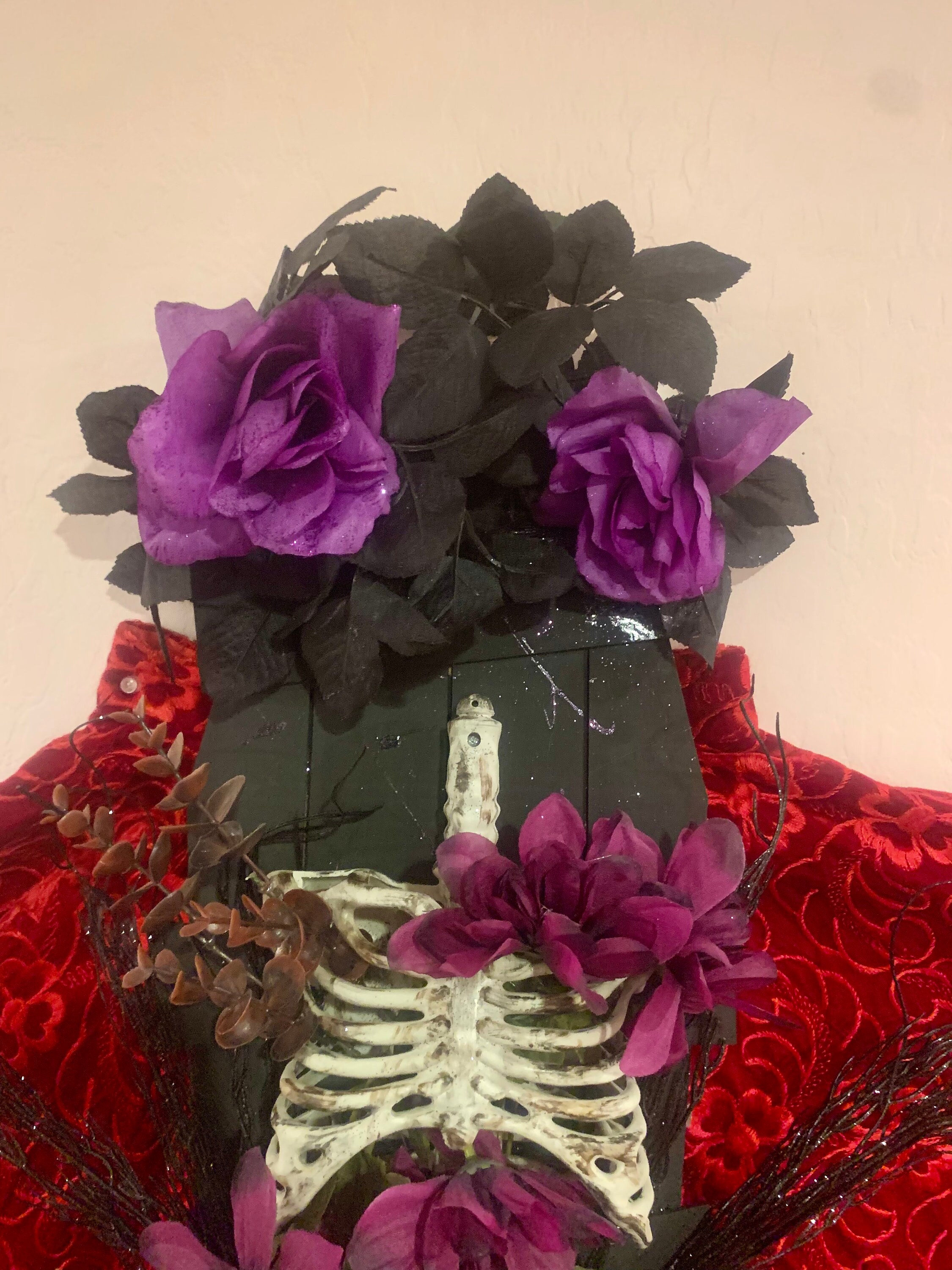 Skeleton Torso Coffin Hanging Plaque, Halloween Decor, Skeleton Coffin ...