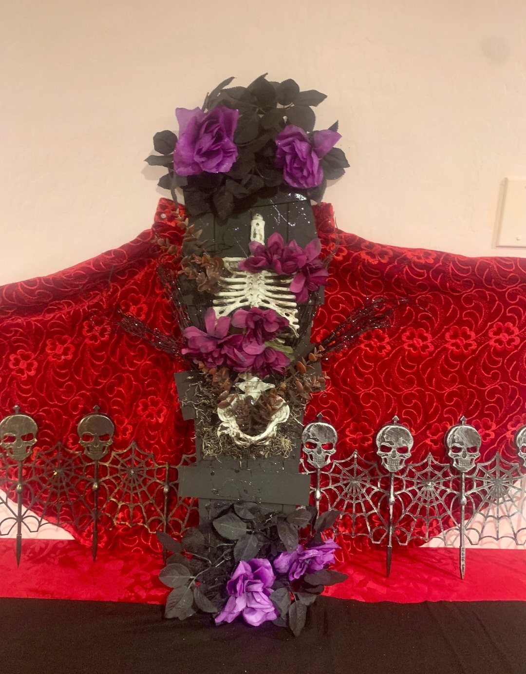 Skeleton Torso Coffin Hanging Plaque, Halloween Decor, Skeleton Coffin ...