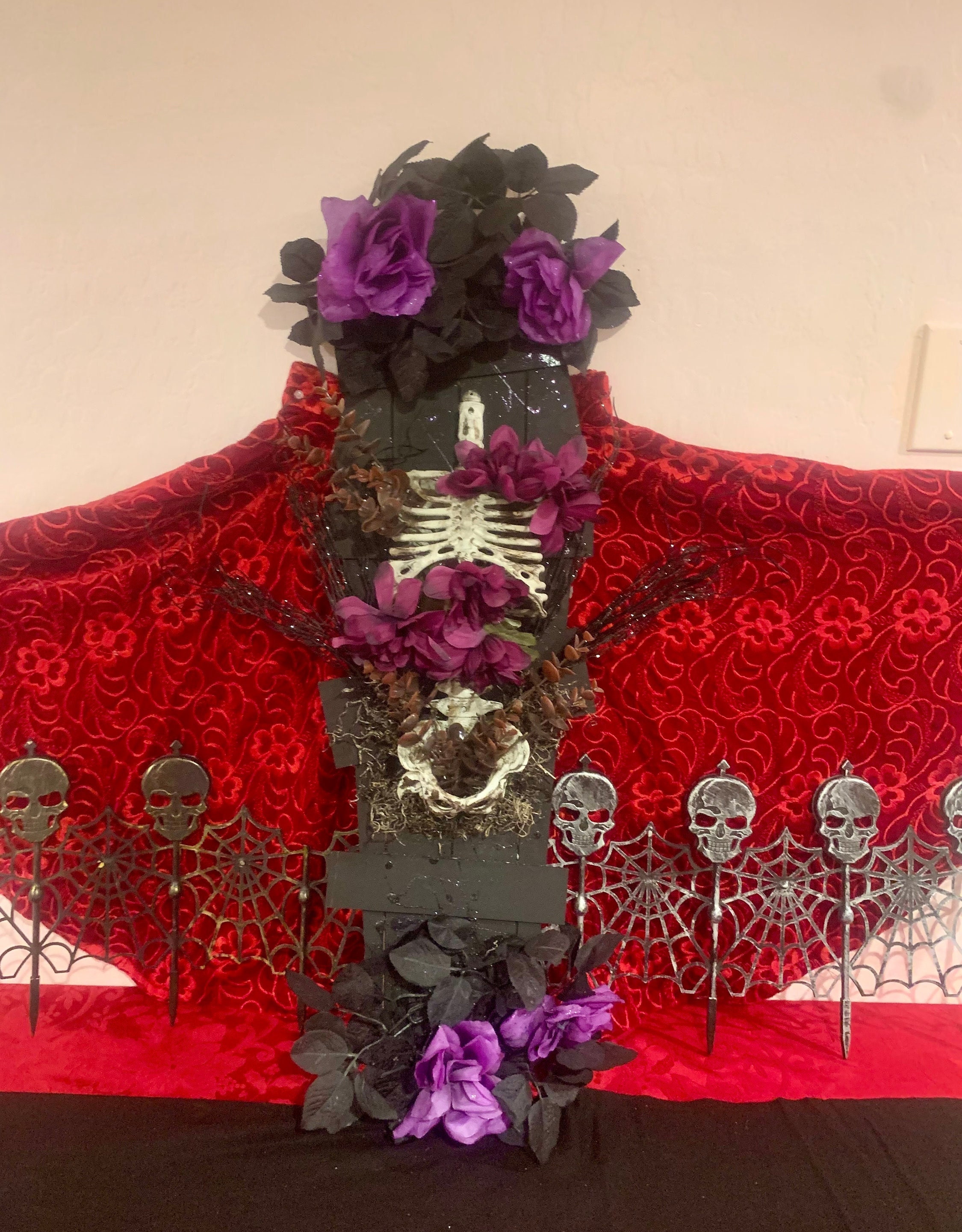 Skeleton Torso Coffin Hanging Plaque, Halloween Decor, Skeleton Coffin ...