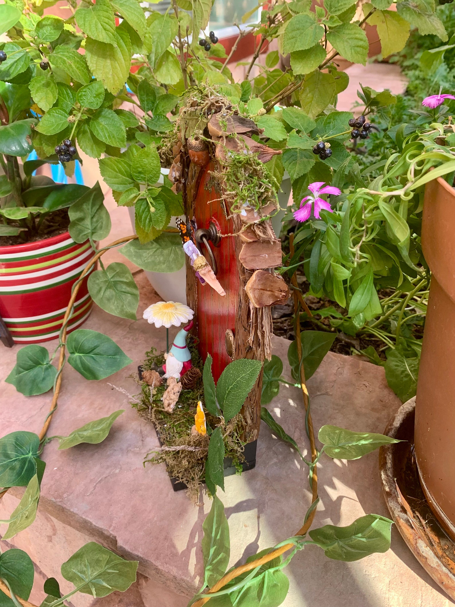 Whimsical Red Fairy Woodland Door, Fae Forest Door, Fairy Garden ...