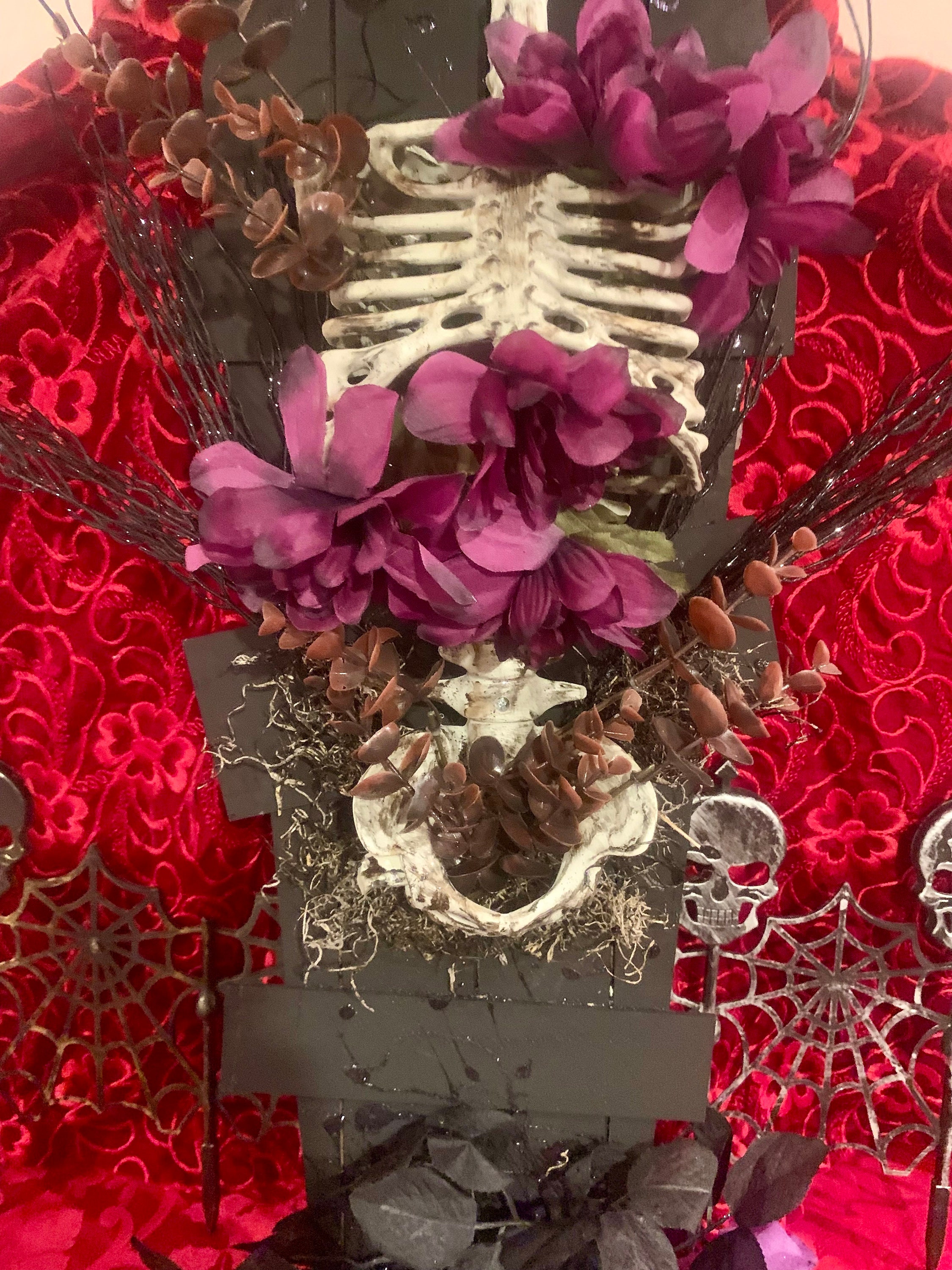 Skeleton Torso Coffin Hanging Plaque, Halloween Decor, Skeleton Coffin ...