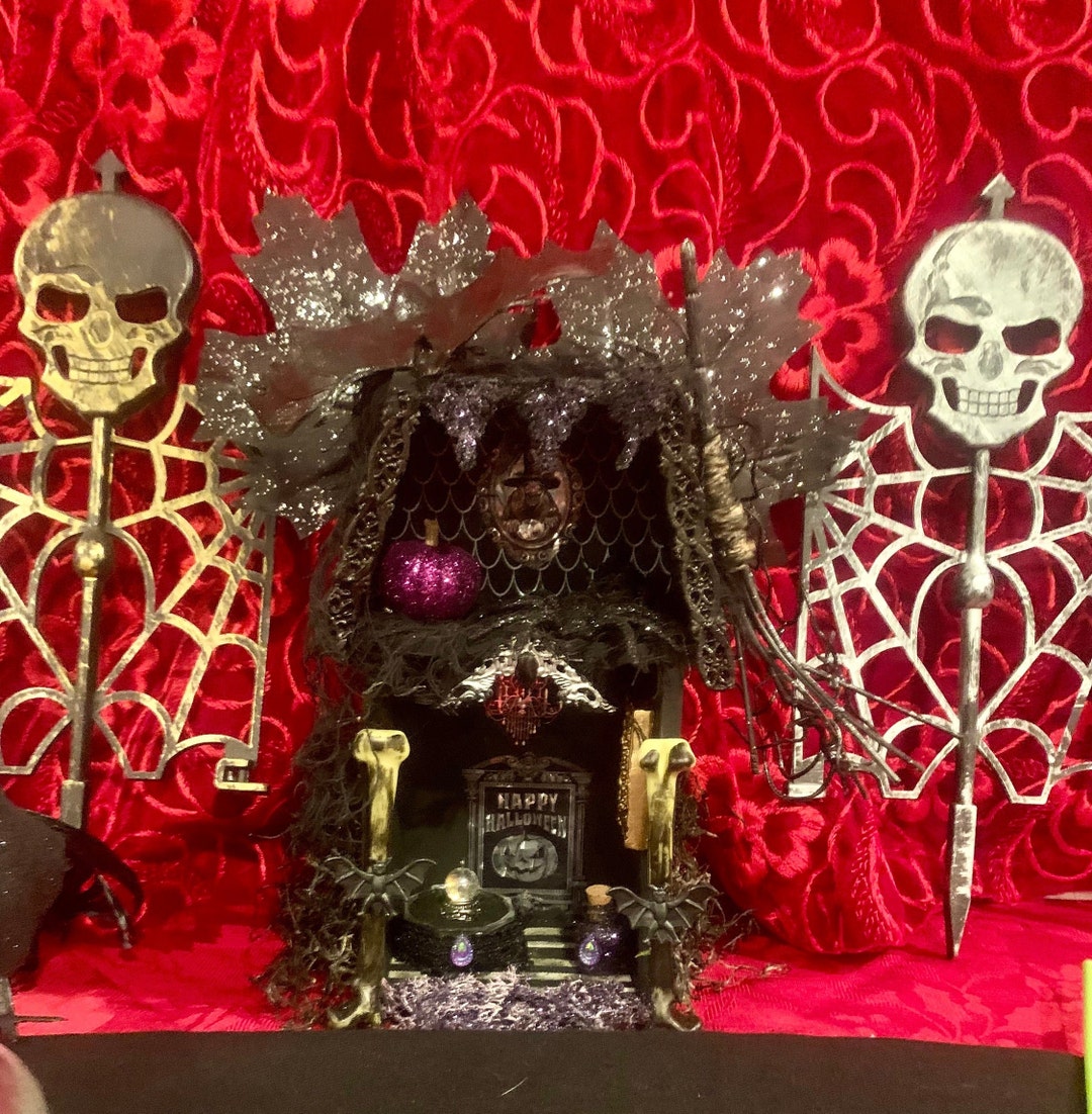 Small Table Top Haunted House, Shimmery Witch's Haunted House ...