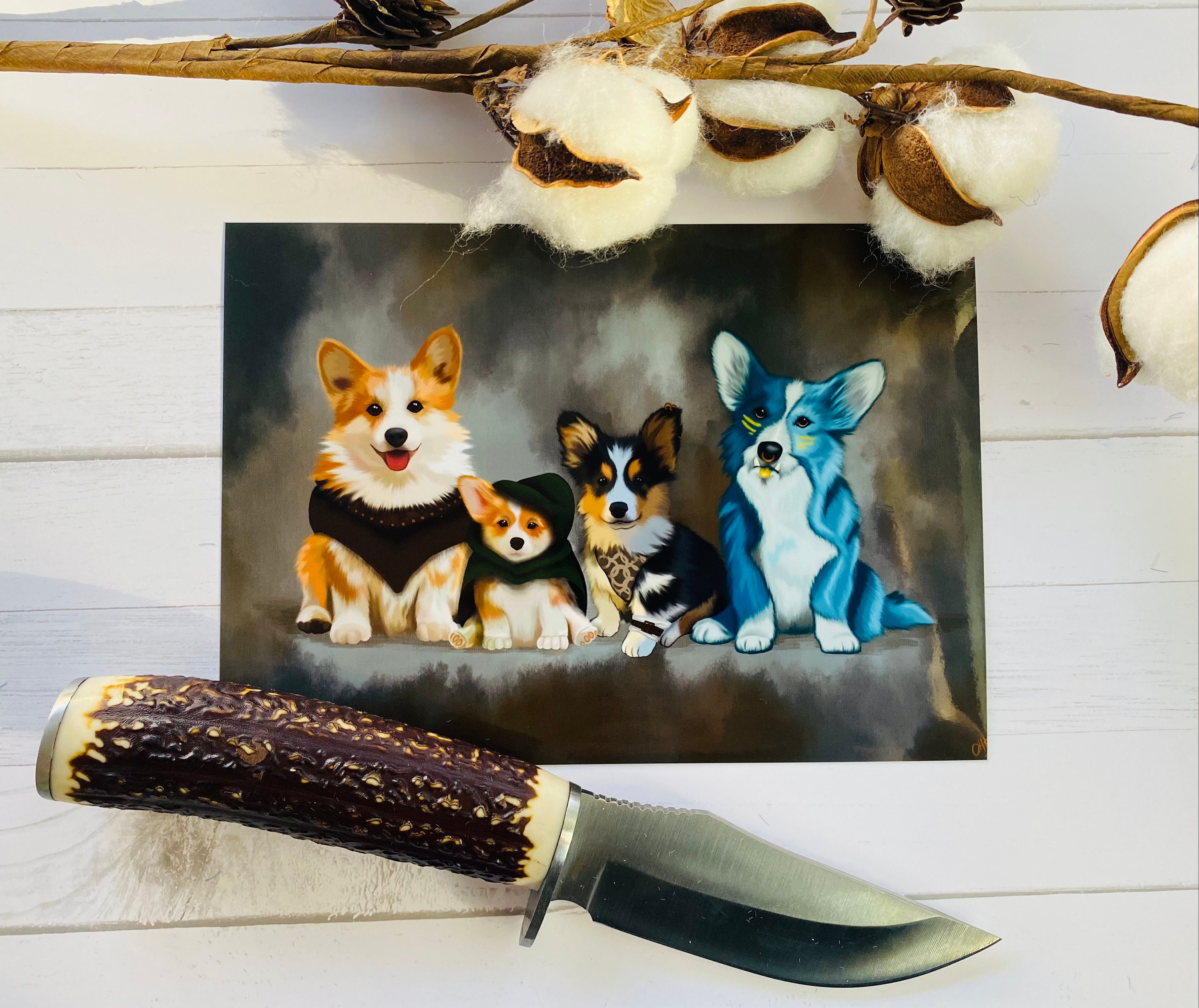 Corgi Family Portrait Dnd Art Fantasy Art Digital Prints - Etsy