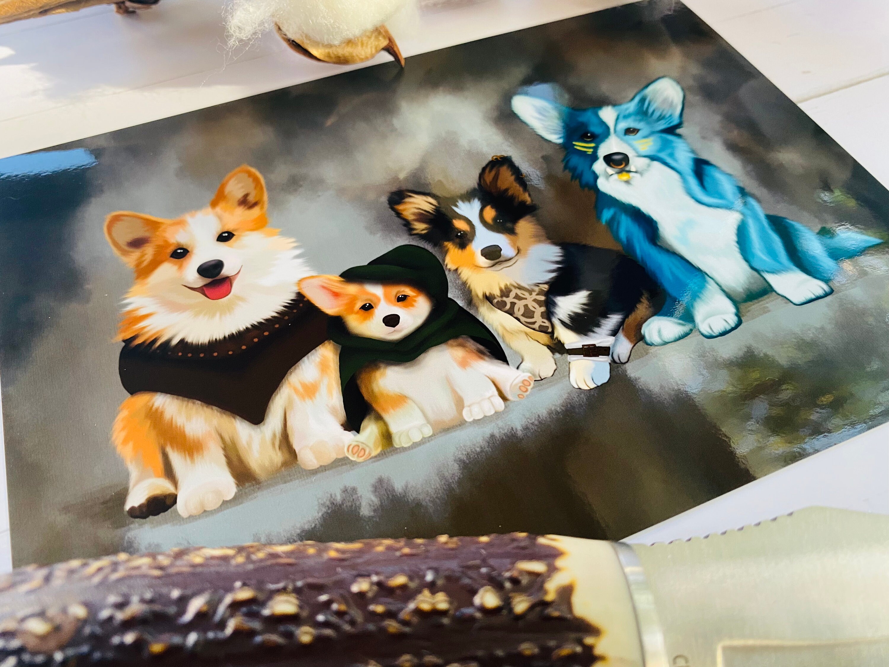 Corgi Family Portrait Dnd Art Fantasy Art Digital Prints - Etsy