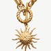 Sun Pendant Necklace - Gold Chunky Chain Necklace - 18kt Gold Sun Charm ...