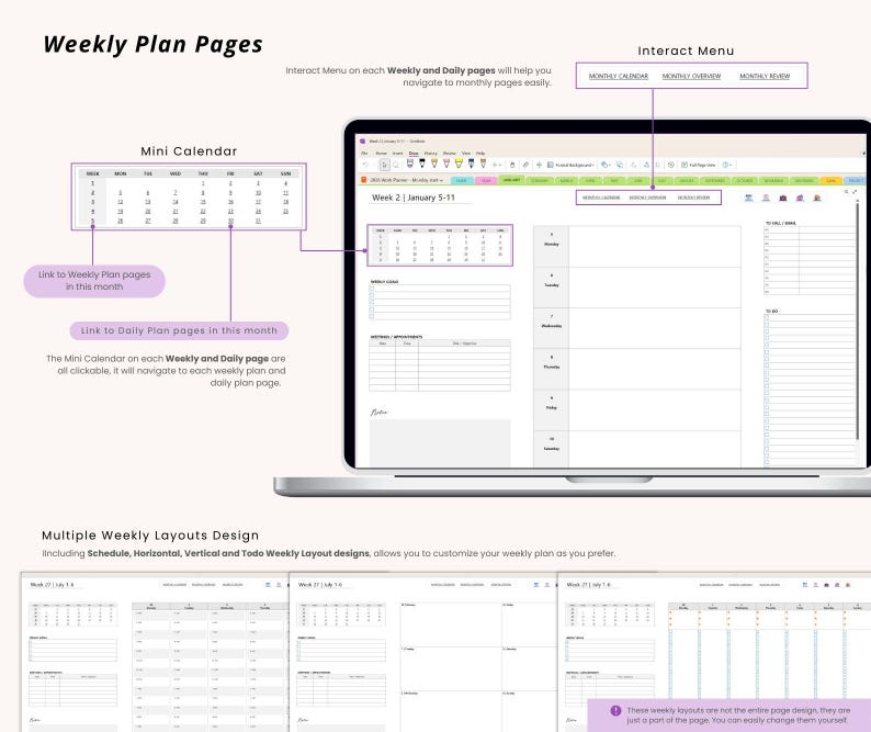 Onenote Work Planner 2026: Professional Templates for Work (digital ...