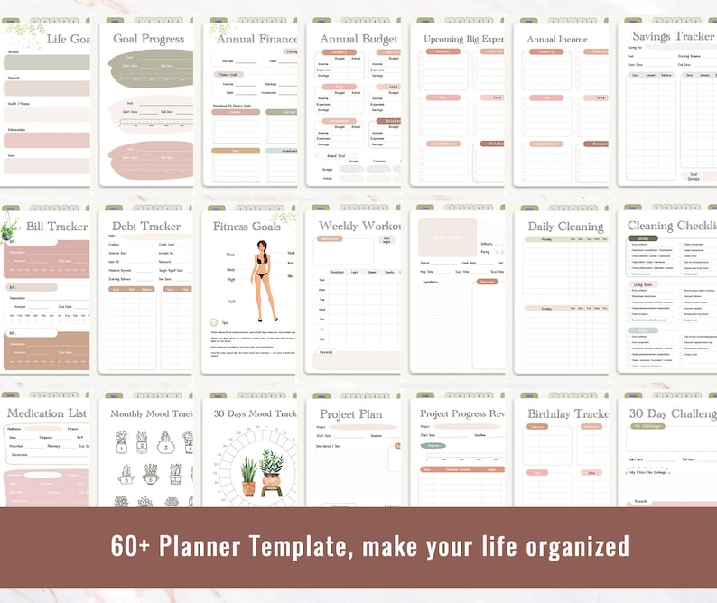 Onenote Digital Planner Undated One Note Planner Hyperlinked - Etsy