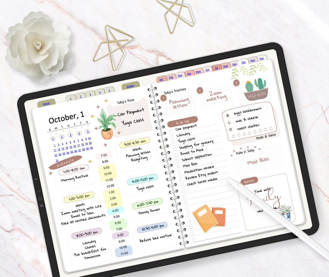 Onenote Digital Planner Undated One Note Planner Hyperlinked - Etsy