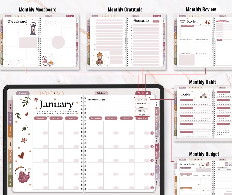 Undated Life Planner All in One Digital Planner Undated | Etsy