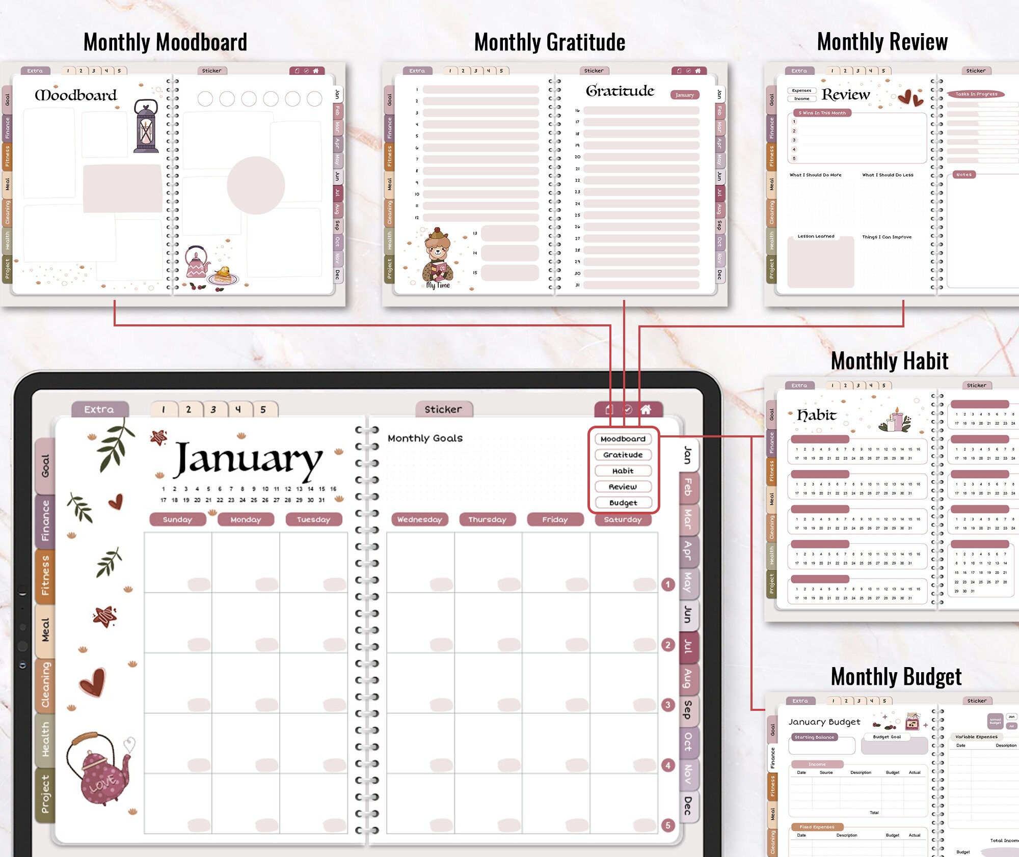 Undated Life Planner All in One Digital Planner Undated - Etsy