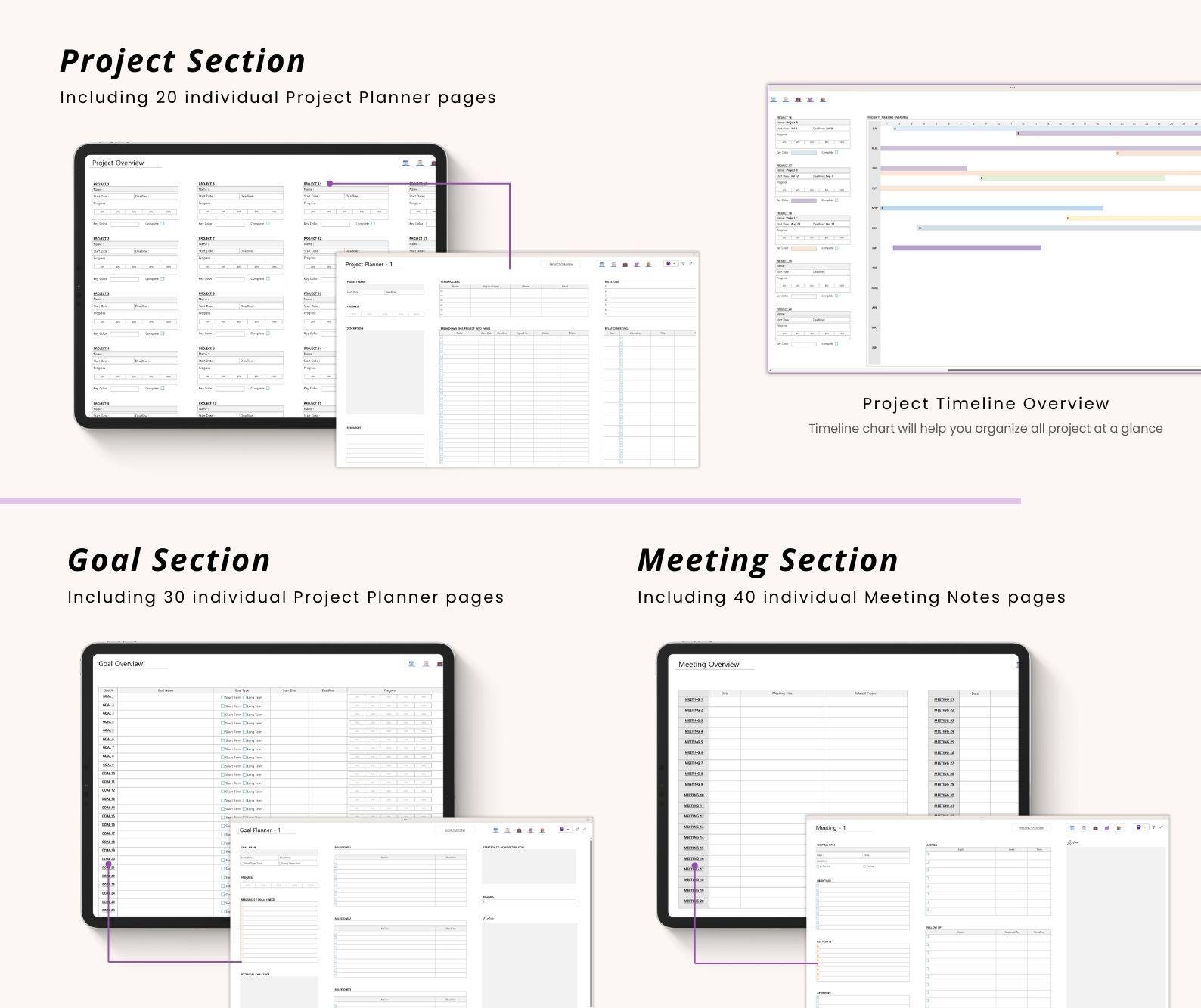 Undated Onenote Planner: Professional Work Template (digital Download ...