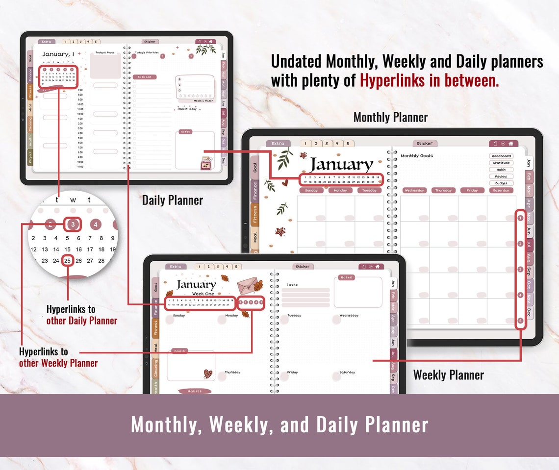 Undated Life Planner All in One Digital Planner Undated - Etsy