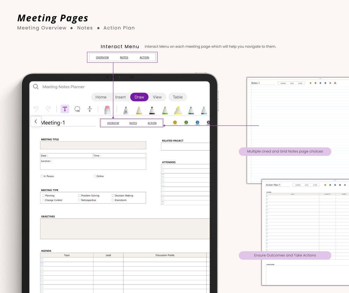 Onenote Meeting Notebook: Hyperlinked, Customizable, for Professional ...