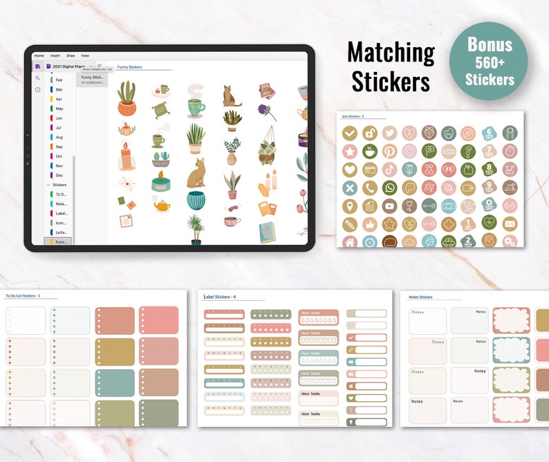 Onenote Digital Planner Undated One Note Planner Hyperlinked - Etsy