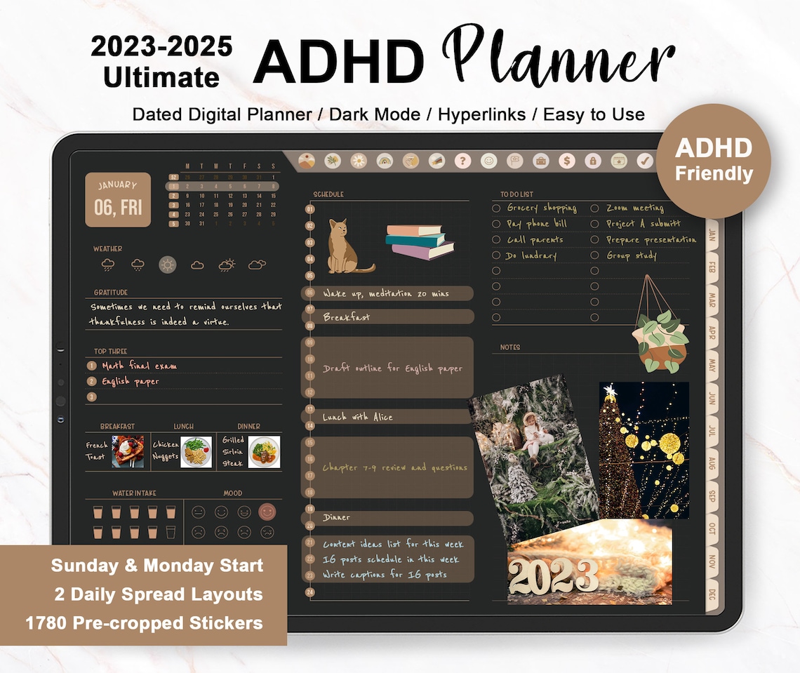 Adhd Digital Planner Adult Adhd Planner Adhd Daily Planner Etsy