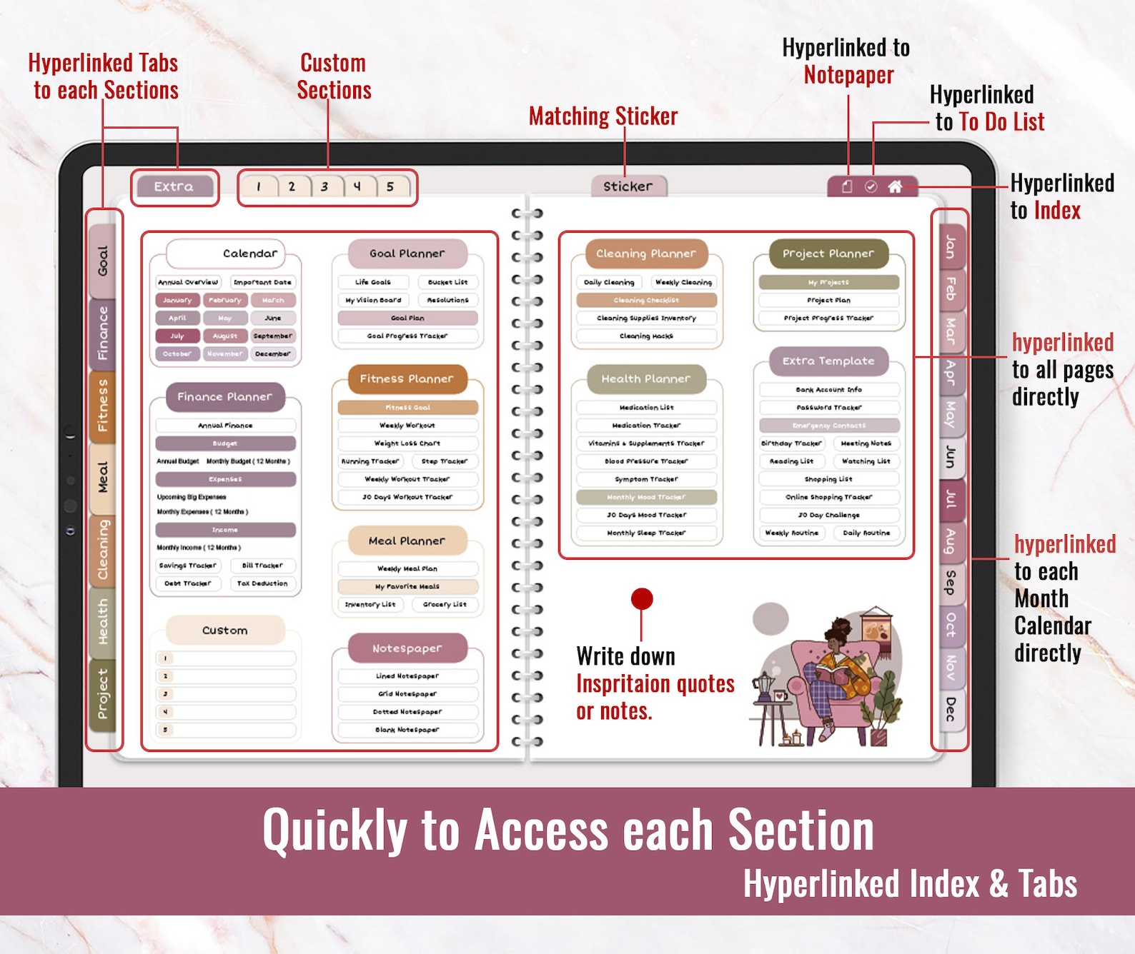 Undated Life Planner All in One Digital Planner Undated - Etsy