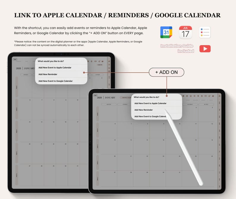 Minimalist Digital Planner Bundle: 2025, 2026, 2027, Undated, Boho ...