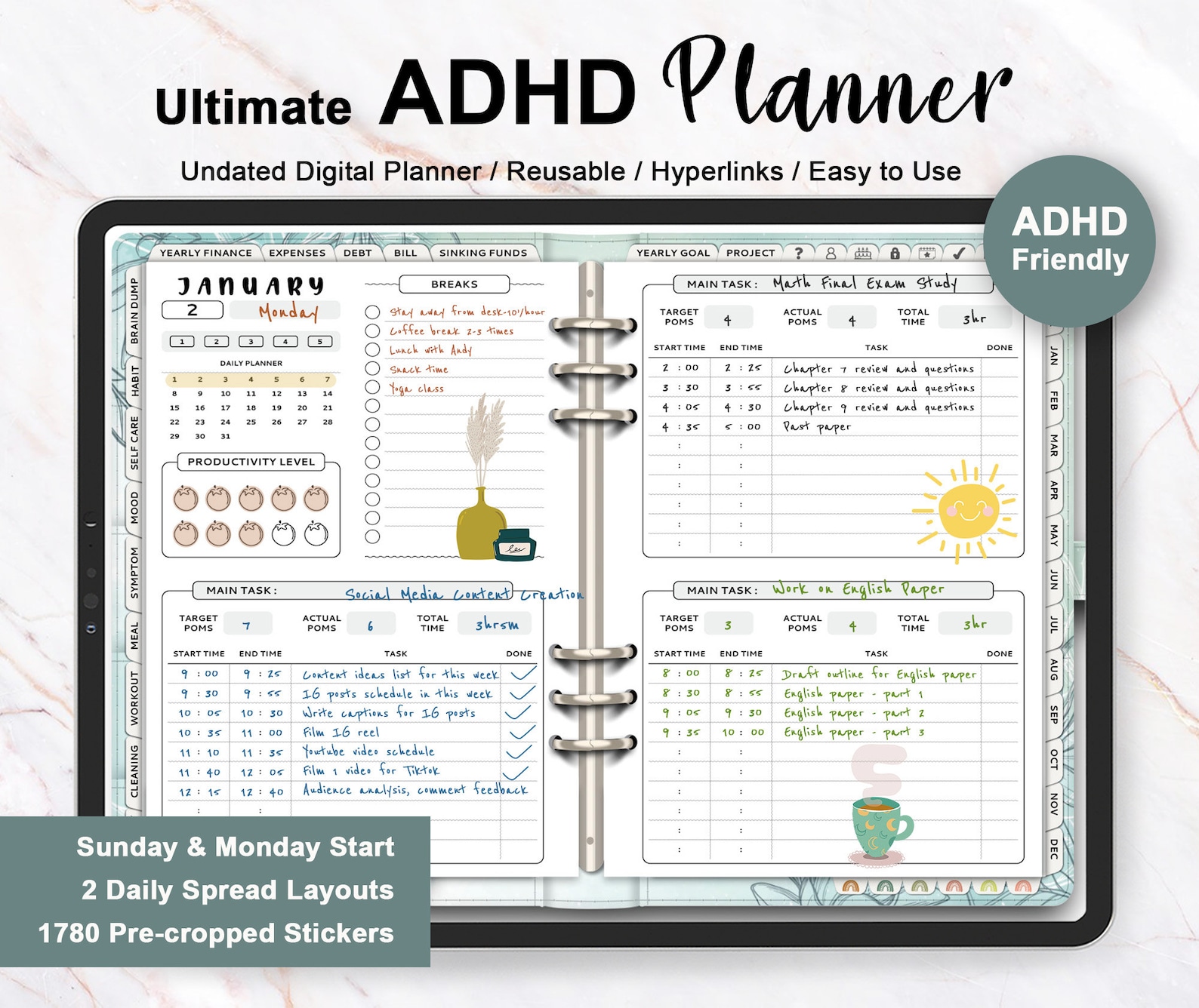 ADHD Daily Planner ADHD Digital Planner Adult ADHD Planner - Etsy
