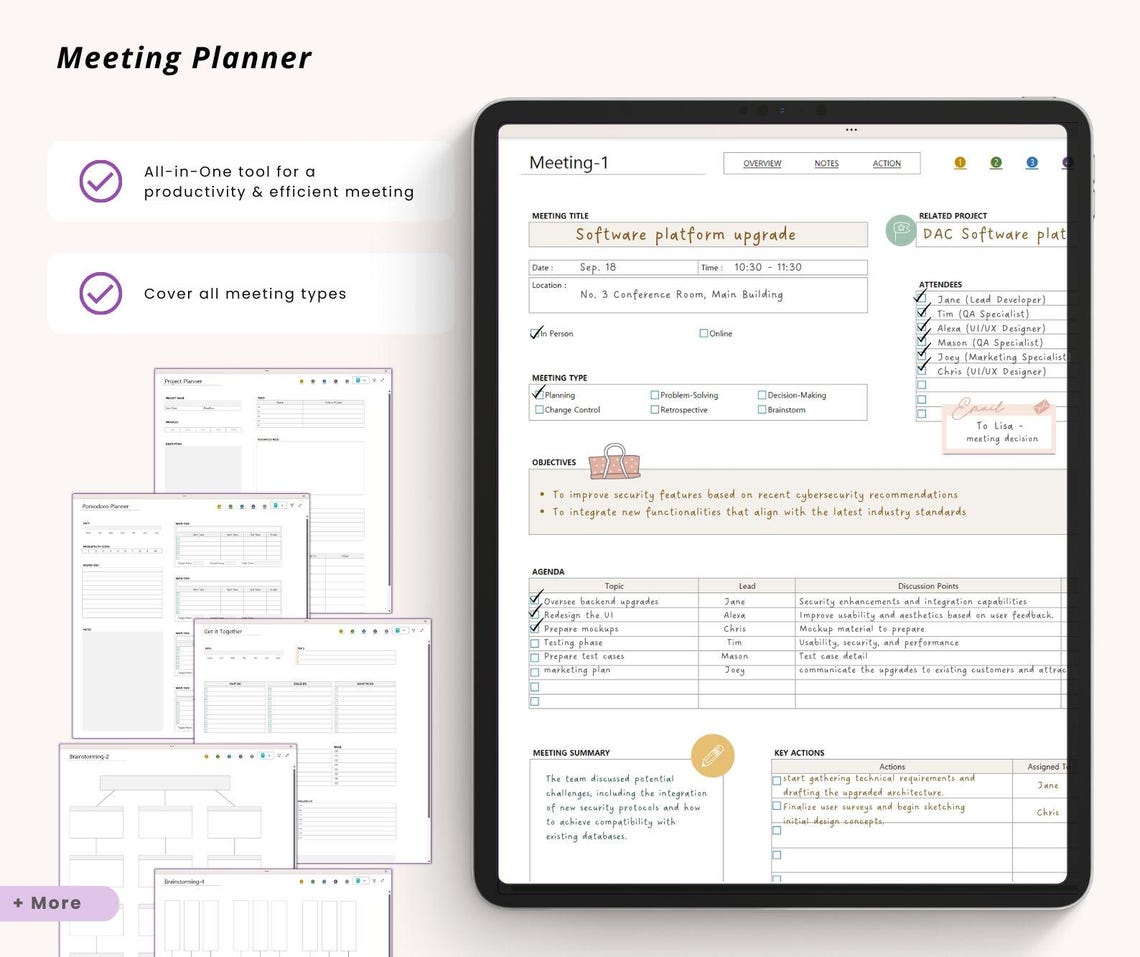 Onenote Productivity Bundle: Work Planner, Project Management, Meeting ...