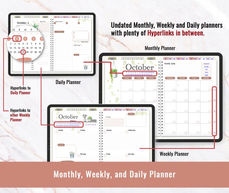Onenote Digital Planner Undated One Note Planner Hyperlinked - Etsy