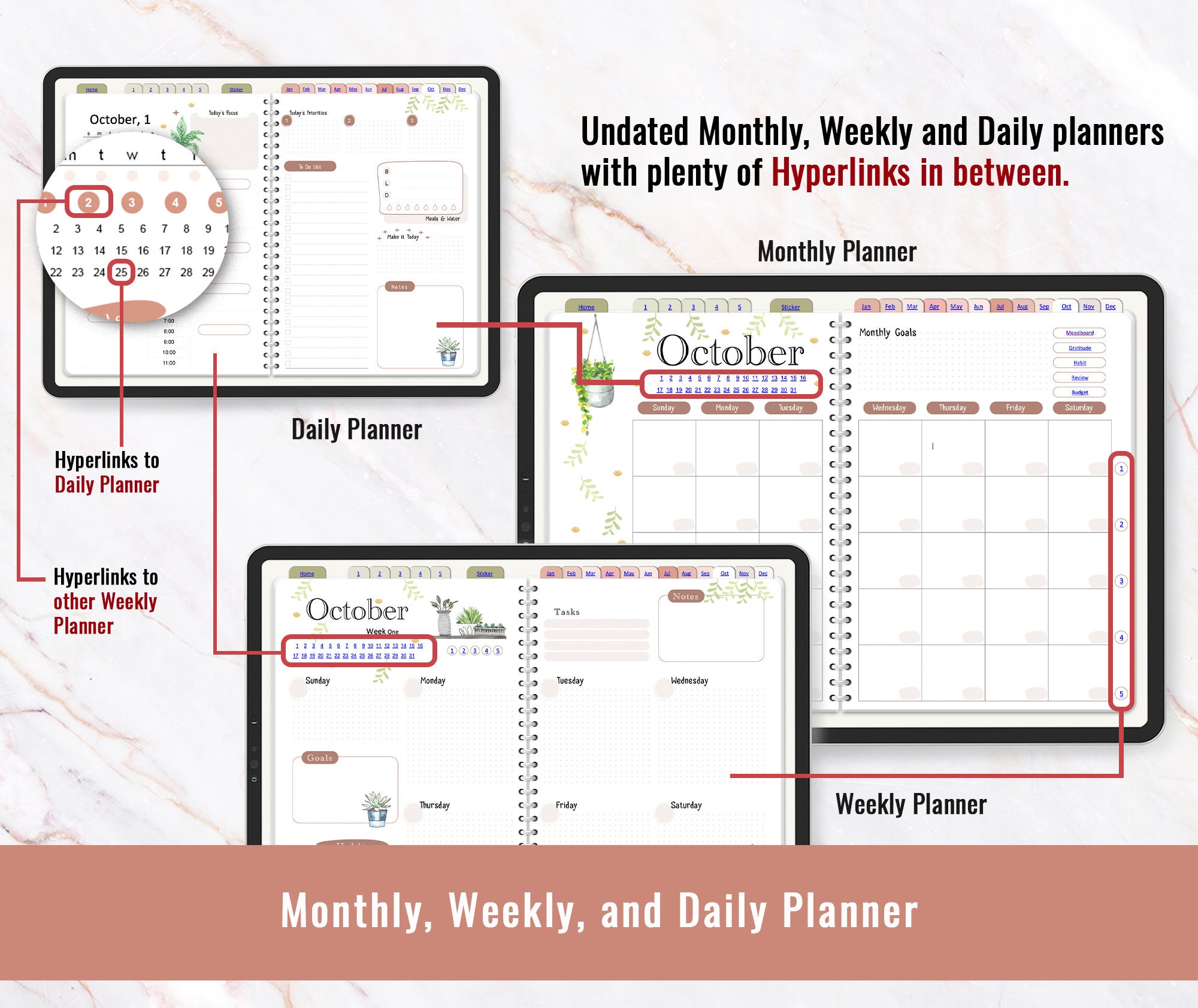 Onenote Digital Planner Undated One Note Planner Hyperlinked - Etsy