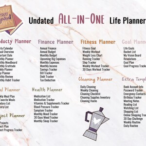 Undated Life Planner, All in One Digital Planner, Undated Digital ...