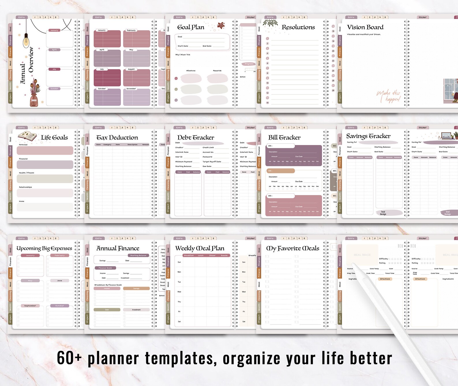 Undated Life Planner All in One Digital Planner Undated - Etsy